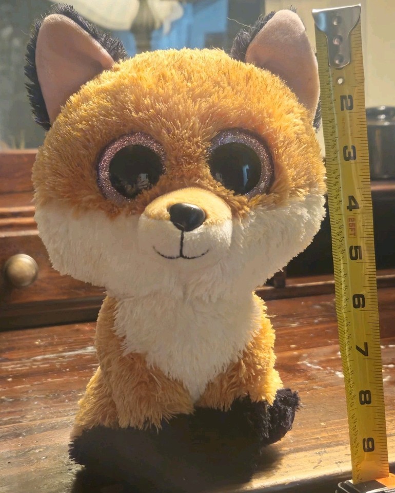 Ty Beanie Boos Slick Fox Purple Glitter Eyes Plush Stuffed Animal Toy 9 ...