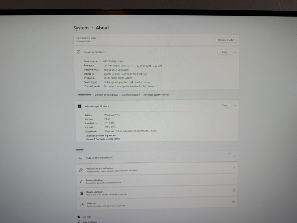 Dell Precision 3450 SFF Tower Intel i7-11700 48GB RAM 2TB SSD - NVIDIA ...