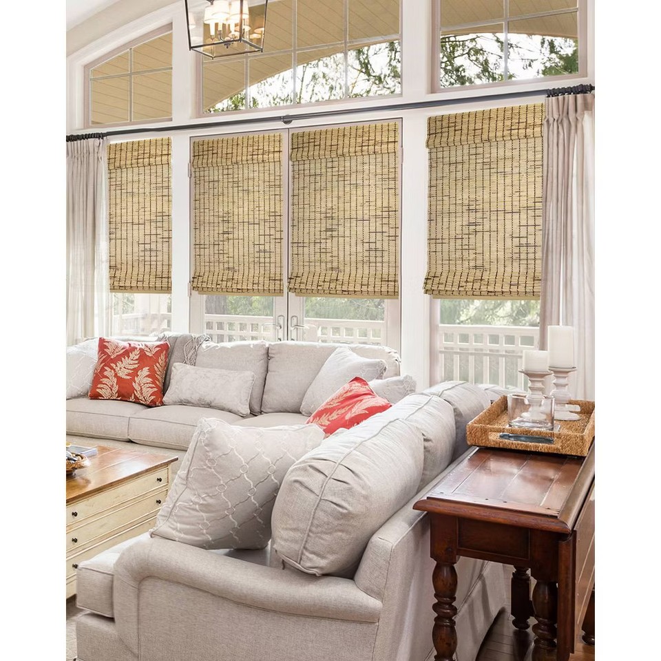 36"x64" Chicology Light Filtering Bamboo Roman Shade Tortoise | eBay