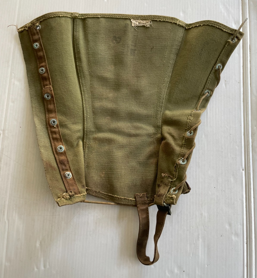 WW1 ORIGINAL US M1917 MOUNTED PATTERN CANVAS LEGGINGS W/ LEATHER LEG ...