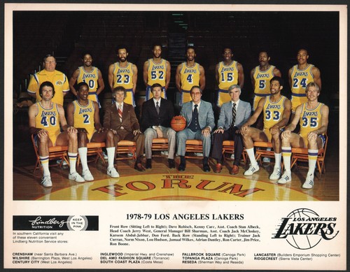1978-79 LOS ANGELES LAKERS team photo REPRINT signatures in the back ...