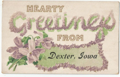 Dexter, IA Iowa 1912 Postcard, Greetings From Type | eBay