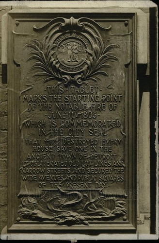 Press Photo Historic Marker 1805 fire Detroit - dfpd29271 | eBay