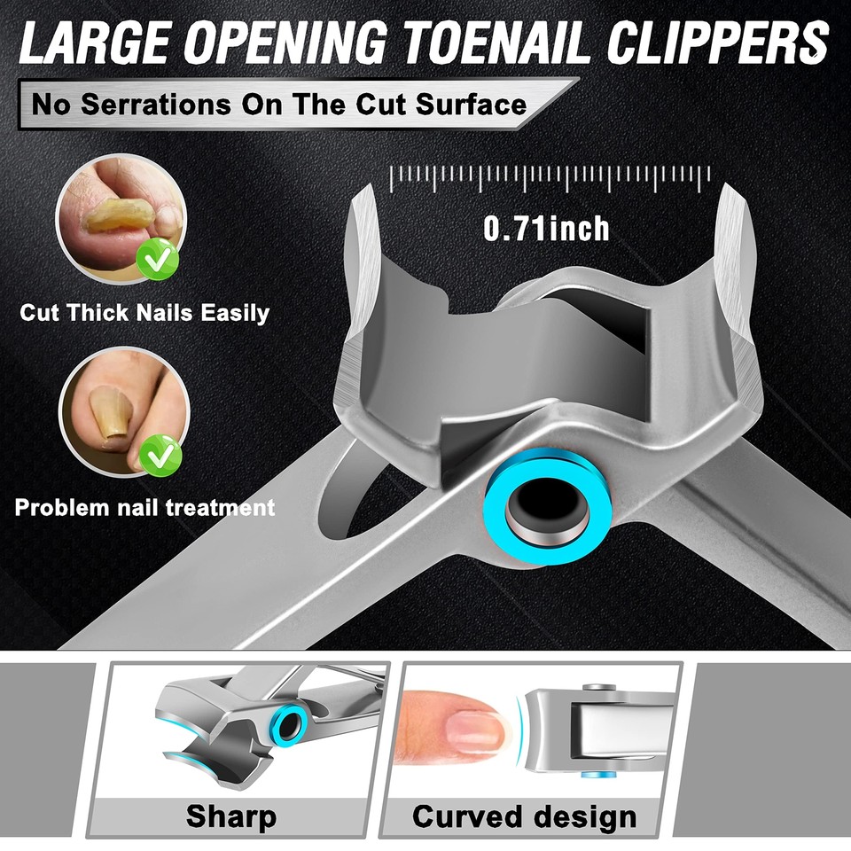 Toenail Clippers for Seniors Thick Toenails Aucurwen Heavy Duty Toe ...