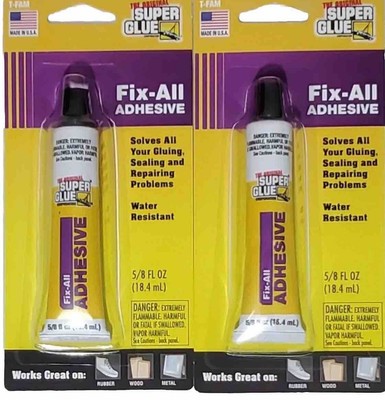🎈SET OF 2 ️Super Glue Fix-All Adhesive 5/8oz (18.4ml) Tube Water ...