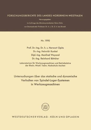 Forschungsberichte Des Landes Nordrhein-Westfalen Ser.: Untersuchungen ...