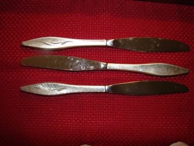 LOT OF 3 REED & BARTON STERLING SILVER CELLINI ENGRAVED MODERN BLADE ...
