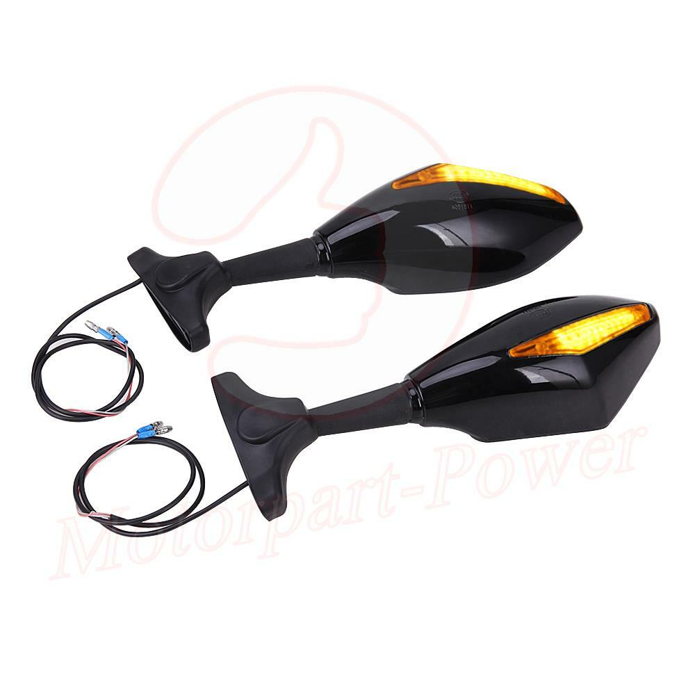 Motorcycle LED Turn Signal Integrated Mirrors For Yamaha YZF 600 YZF R1 ...