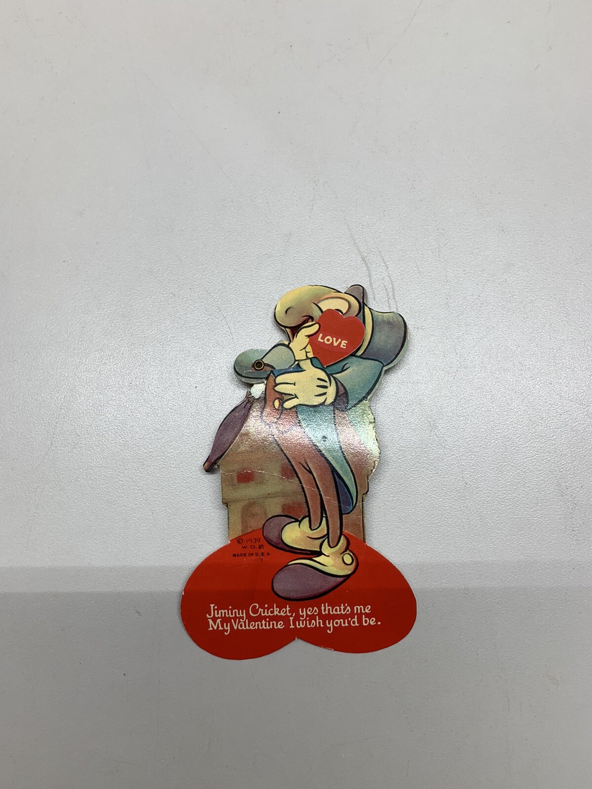 Vintage Disney Mechanical Jimmy Cricket 1939 Valentine Cut Out | eBay