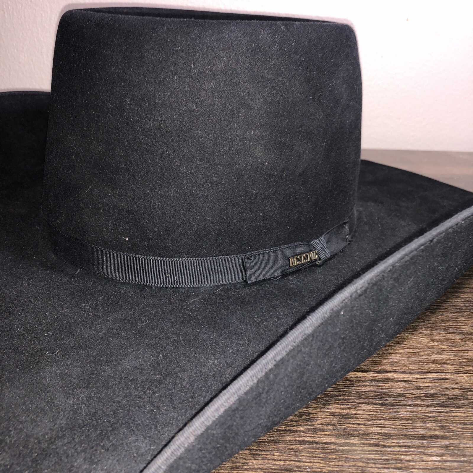 Resistol Black 7x Long Oval Self Conforming Cowboy Hat 59 7 3/8 | eBay