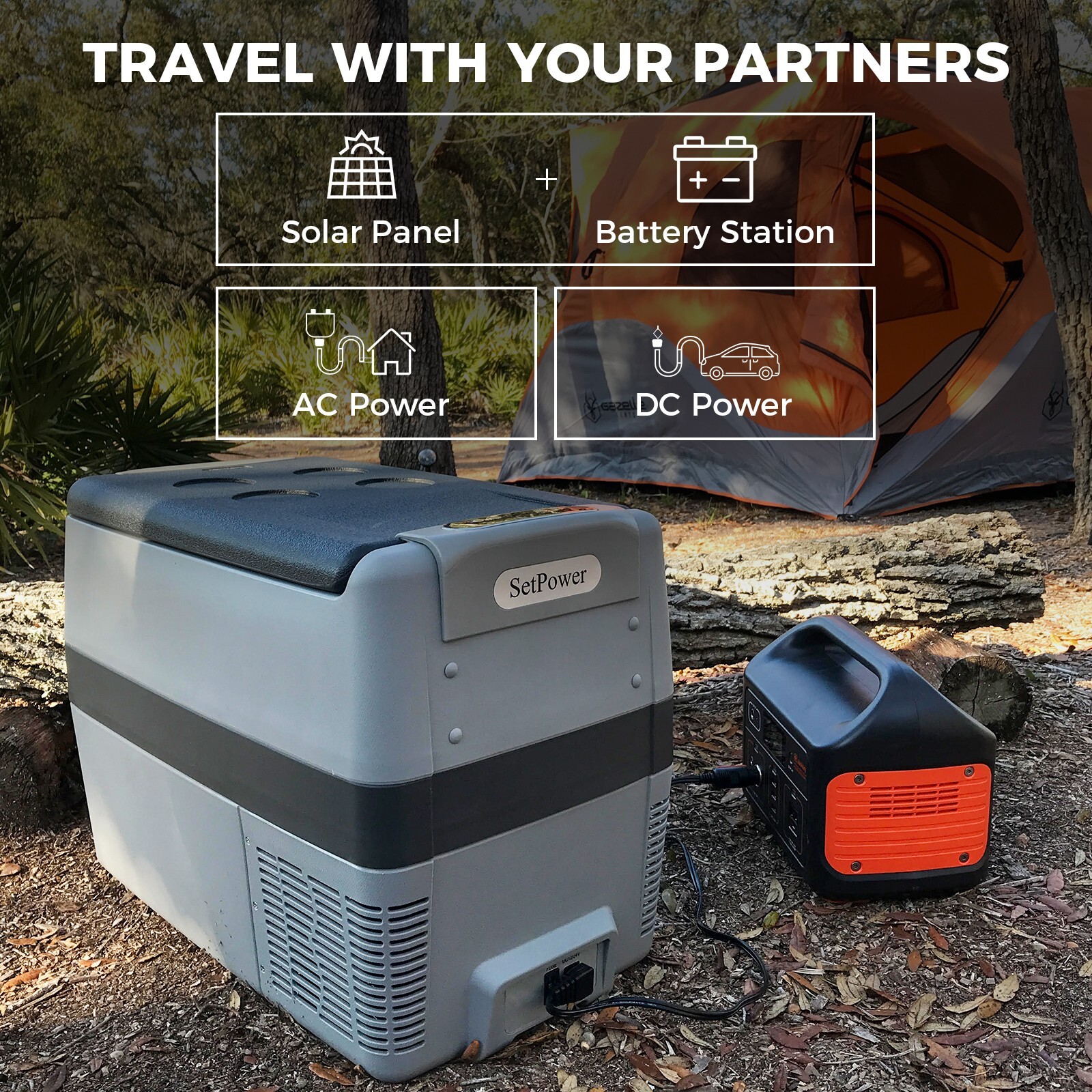 53 QT Car Portable Freezer Mini Fridge Travel Camping Outdoor Truck 12V ...