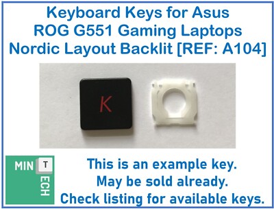 Keyboard Keys for Asus ROG G551 Gaming Laptops Nordic Layout Backlit ...