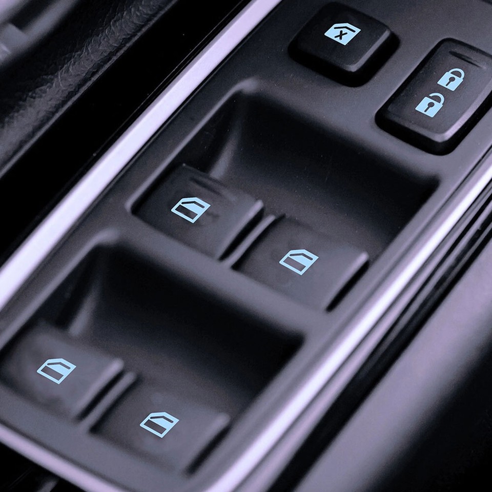 Universal Luminous Blue Car Interior Window Door Switch Sticker Set ...