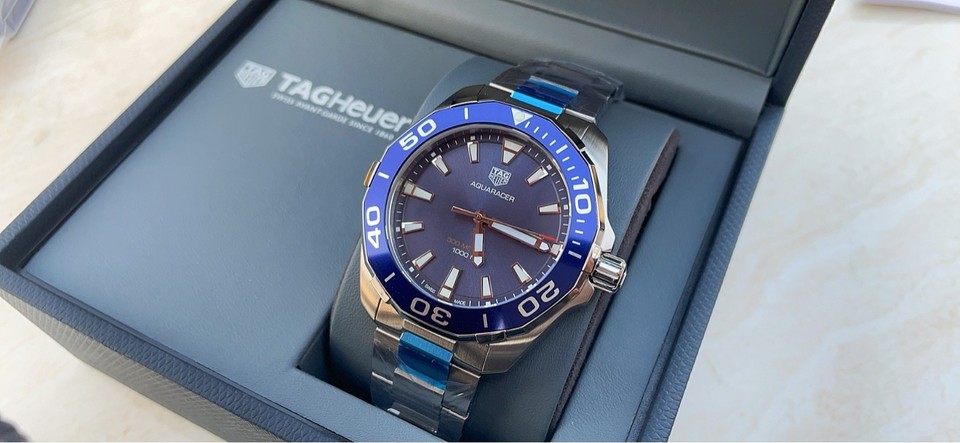 TAG HEUER Aquaracer 43mm Blue Dial Steel WAY101C.BA0746 Quartz Men's ...