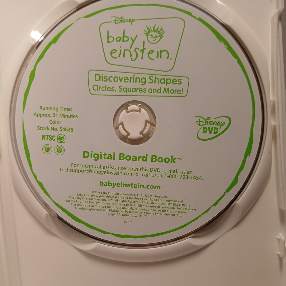 Disney Baby Einstein Discovering Shapes DVD Educational 9M & Up Special ...
