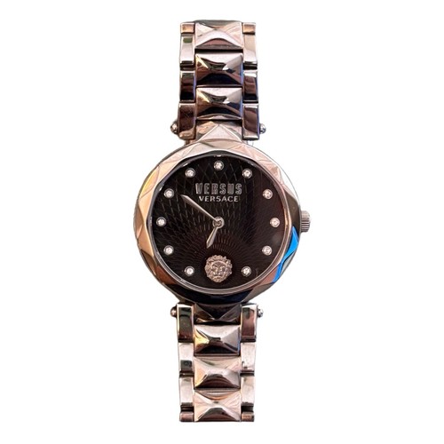 Versus Versace Watch Womens Size 34MM Silver Black Pyramid Crystal Dial ...
