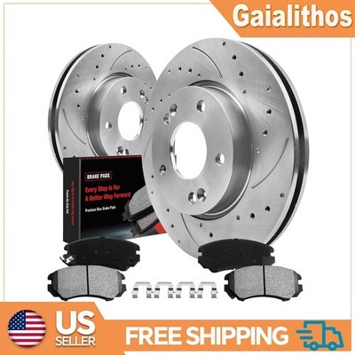 Front Disc Rotors and Ceramic Brake Pad for Hyundai Elantra 2007-2010 2 ...
