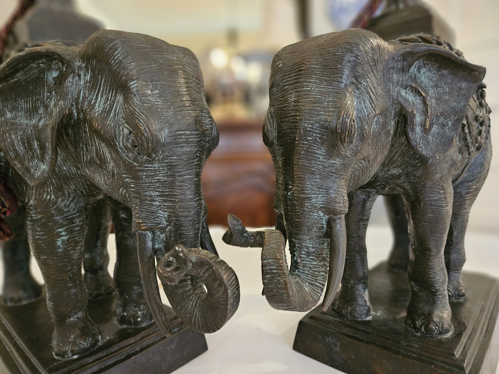 Large Bronze Elephant Lamp By Maitland Smith | eBay