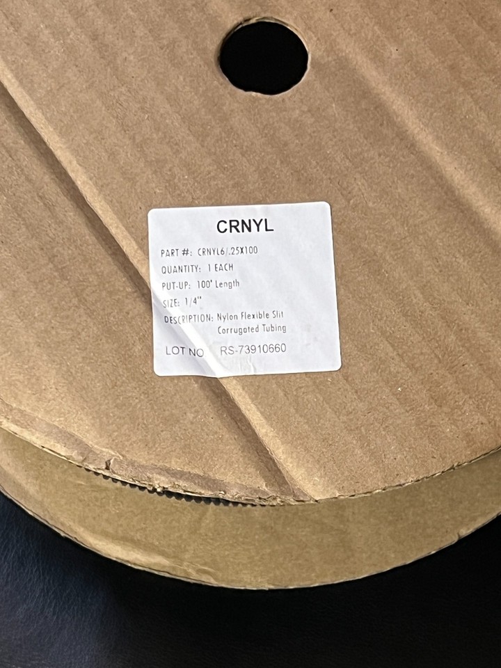 100ft Nylon Flexible Slit Corrugated 1/4" Electrical Tubing CRNYL6 ...