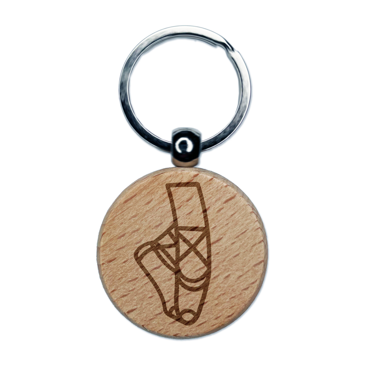 Ballet Ballerina Slippers Engraved Wood Round Keychain Tag Charm | eBay