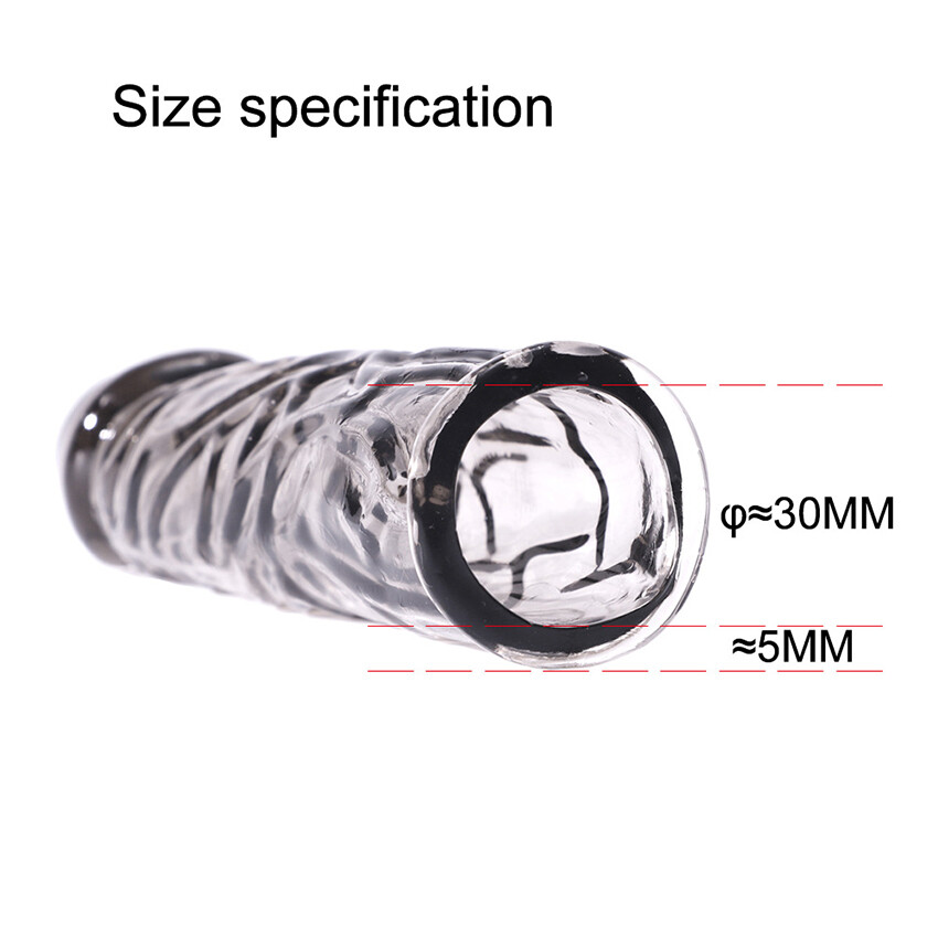 Reusable Crystal Penis Extender Enlarger Sleeve Condom Delay ...