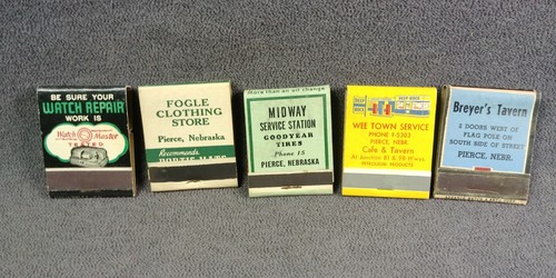 5 1940s Pierce Nebraska Neds Jewelry Fogle Clothing Bar Conoco Cafe ...