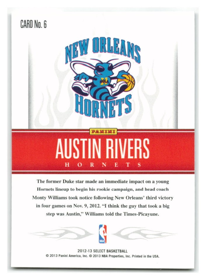 Austin Rivers 2012-13 Panini Select White Hot Rookies #6-HORNETS | eBay