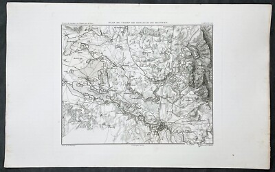 1835 M Thiers Large Antique Map Battle of Bautzen, Saxony Germany ...