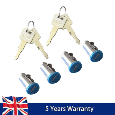 Set of 4 Barrel Locks & 4 Keys Fit Thule, Halfords Roof Bars & Cycle ...