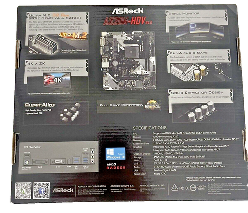AsRock 320M-HDV R4.0 AM4 - FOR PARTS 4717677337648 | eBay