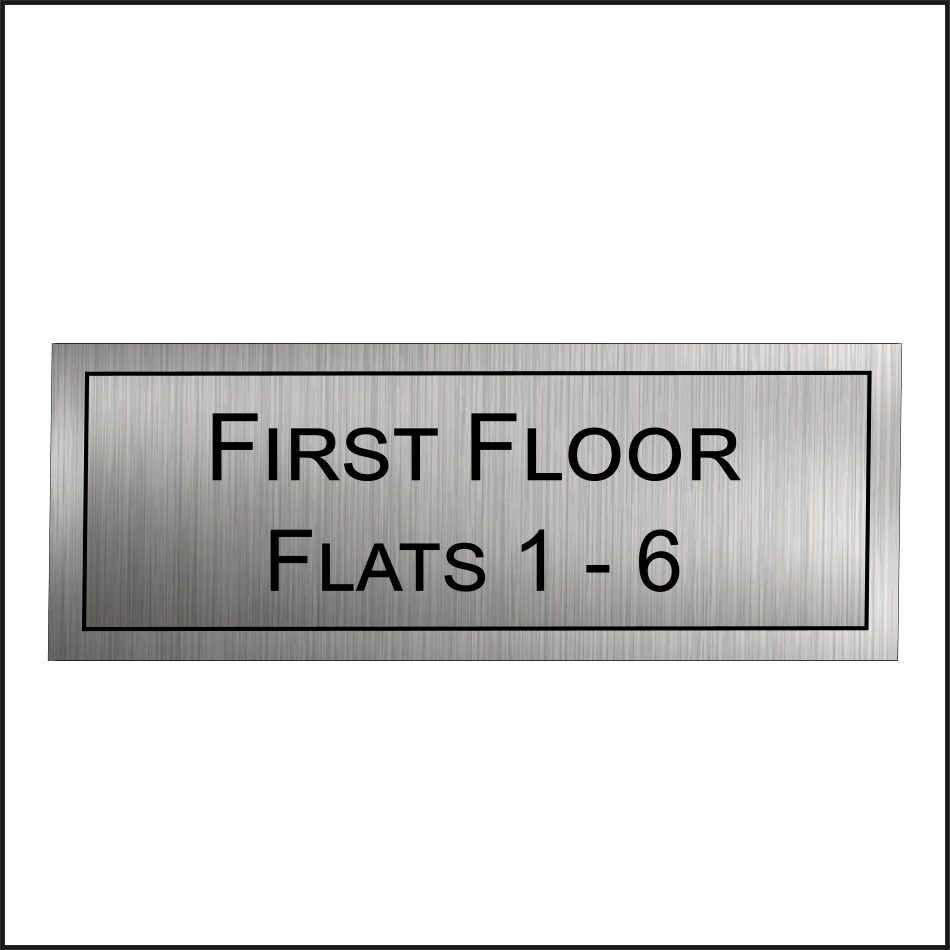 Custom Apartment Block Floor Level Flat Number Signs Brushed Aluminium ...