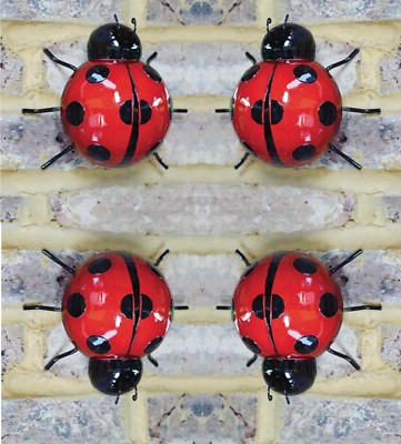 Lifelike -Large Ladybirds 4 Fence Wall Tree Mounted Plastic Ornament ...