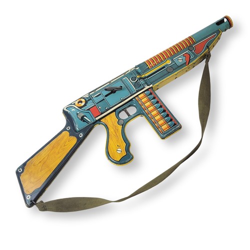 Rare 1948 Unique Art Tin Litho Toy Super-Fire Machine Gun / Working No ...