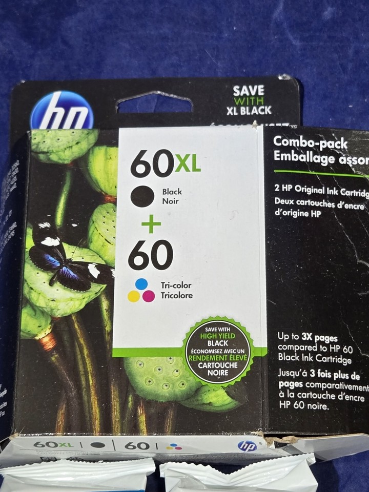 Open Box Genuine HP 60XL Black & 60 Tri-color Ink Cartridges N9H59FN | eBay