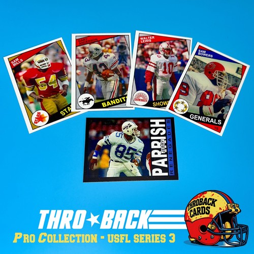THROBACK custom Ltd Football Card lot USFL Series 3 original photos ...