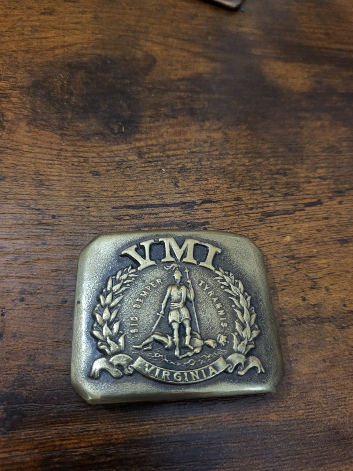 US Army Virginia Military Academy VMI Brass Belt Buckle | eBay