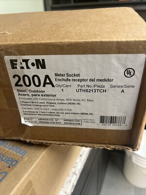 Eaton Meter Socket UTH5213TCH 200 amp 600 volt 1 Phase | eBay