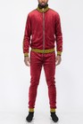 Unisex Full Zip Velour Suede Track Suit Status Print Gold S 3XL Plus ...