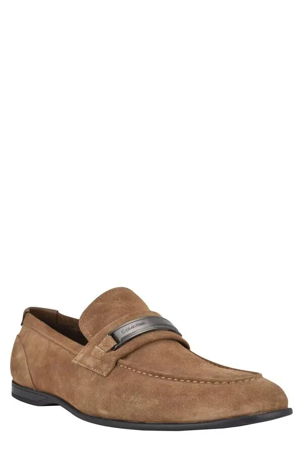 CALVIN KLEIN DUNCAN MEN'S LOAFER SHOES COLOR LIGHT BROWN SUEDE SIZE 8 ...