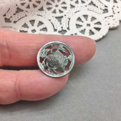 Vintage Metal Button Cut-Out Strawberry Fruit 5/8" Shank Back Sewing ...