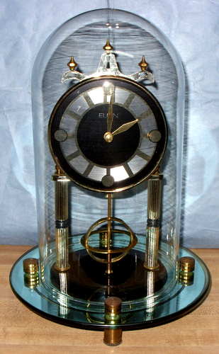 ELGIN MID CENTURY SPACE AGE THEMED BATTERY OPERATED ANNIVERSARY CLOCK ...