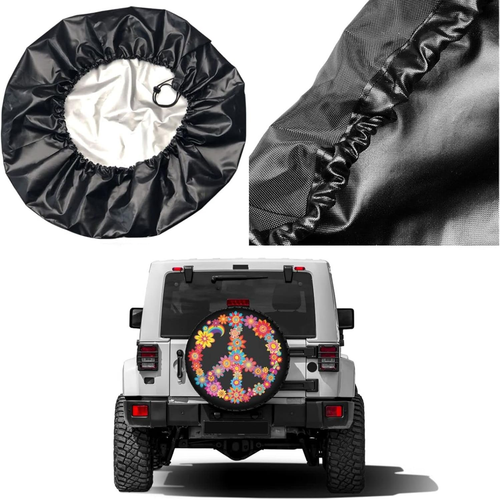 Colorful Peace Flower Spare Tire Cover Waterproof Dust-Proof UV Sun ...