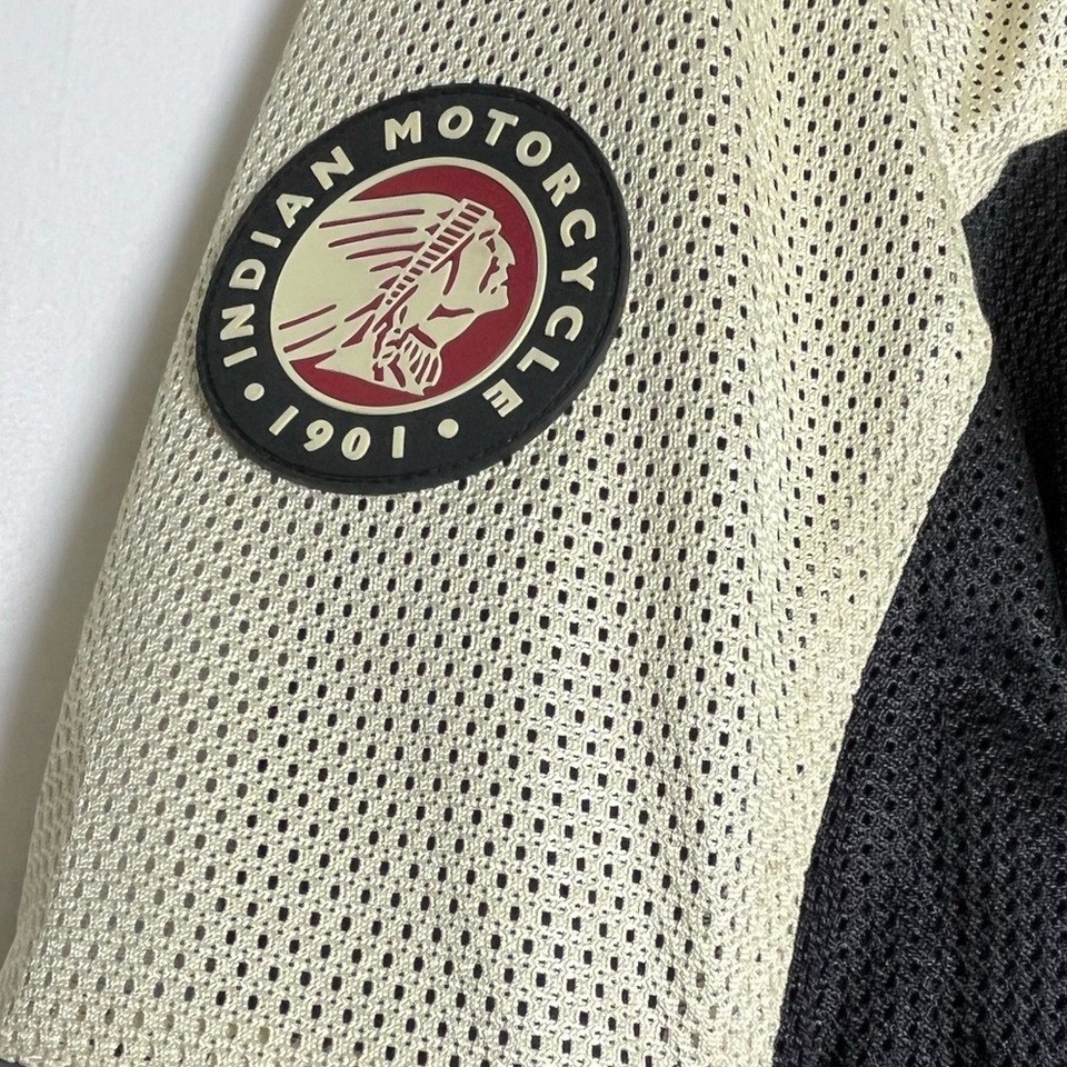 Indian Motorcycle Riding Jacket Black White Men’s 3XL w/ Shoulder Elbow ...