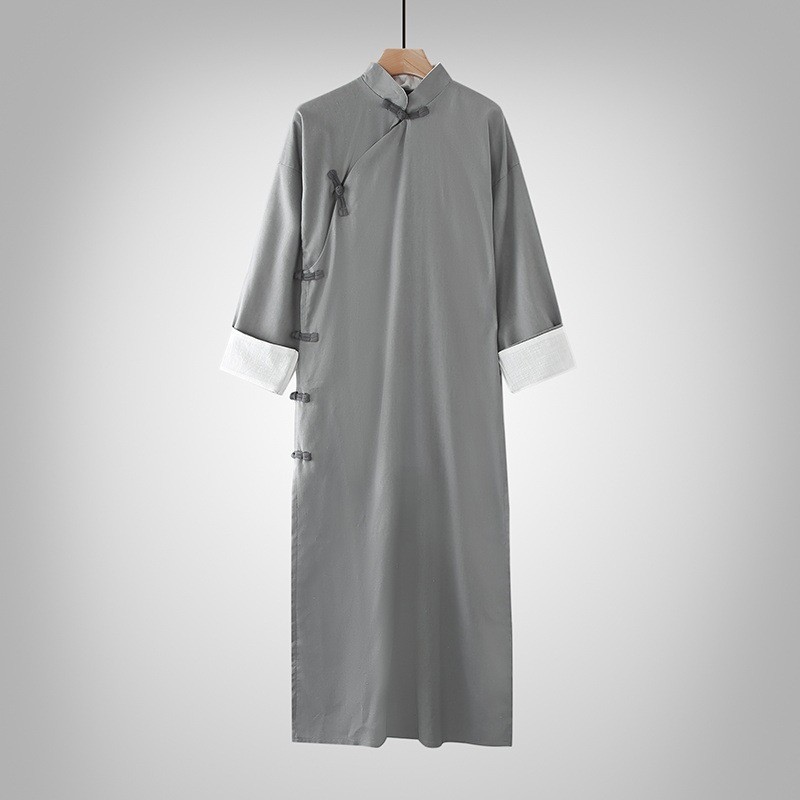 Wing Chun Men Robe Cheongsam Tai chi Kung Fu Suit Martial Arts Cotton ...
