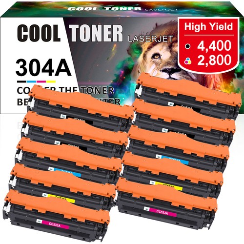 1-10 PK CC530A - CC533A Toner Compatible With HP 304A LaserJet CM2320 ...