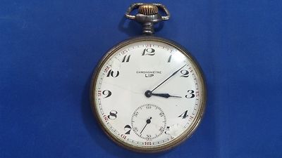 French Antique Chronometre Lip Pocket Watch and Argus Depose Protective ...