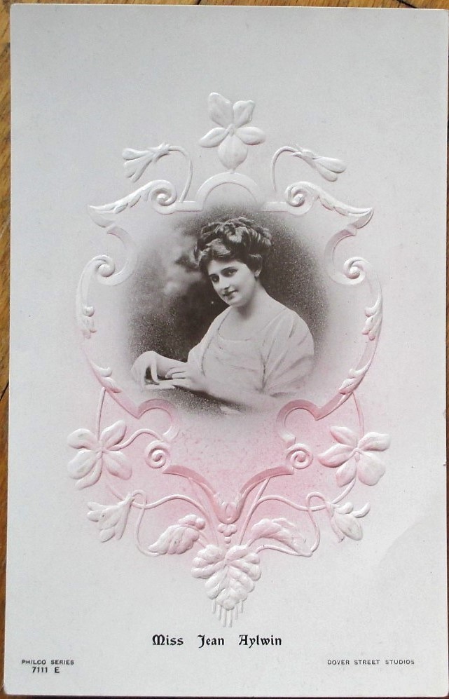 Miss Jean Aylwin Stage Actress 1910 EMBOSSED Realphoto Postcard | eBay