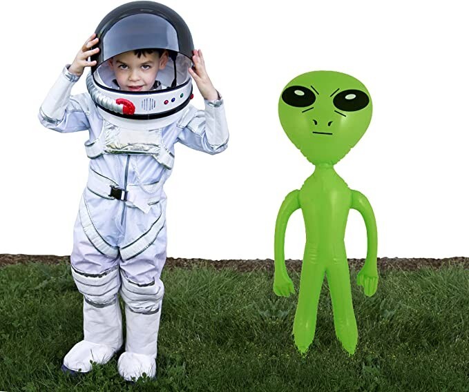 LARGE INFLATABLE ALIEN Blow Up Reusable Toy Inflate Halloween Party D ...