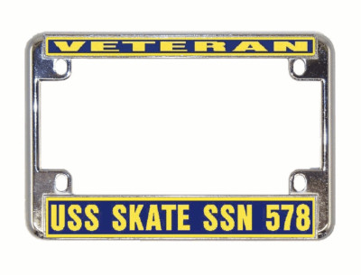 USS SKATE SSN 578 Motorcycle License Plate Frame U S Navy Military VET ...