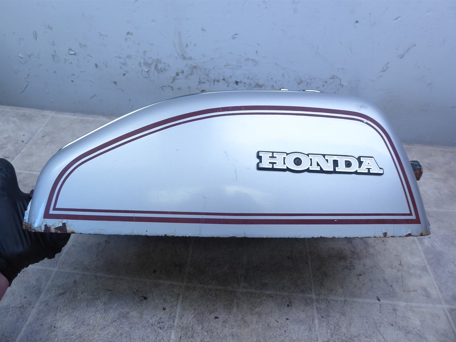 1974 Honda CB200 Twin H2040) gas petrol fuel tank with rubber pad cap ...